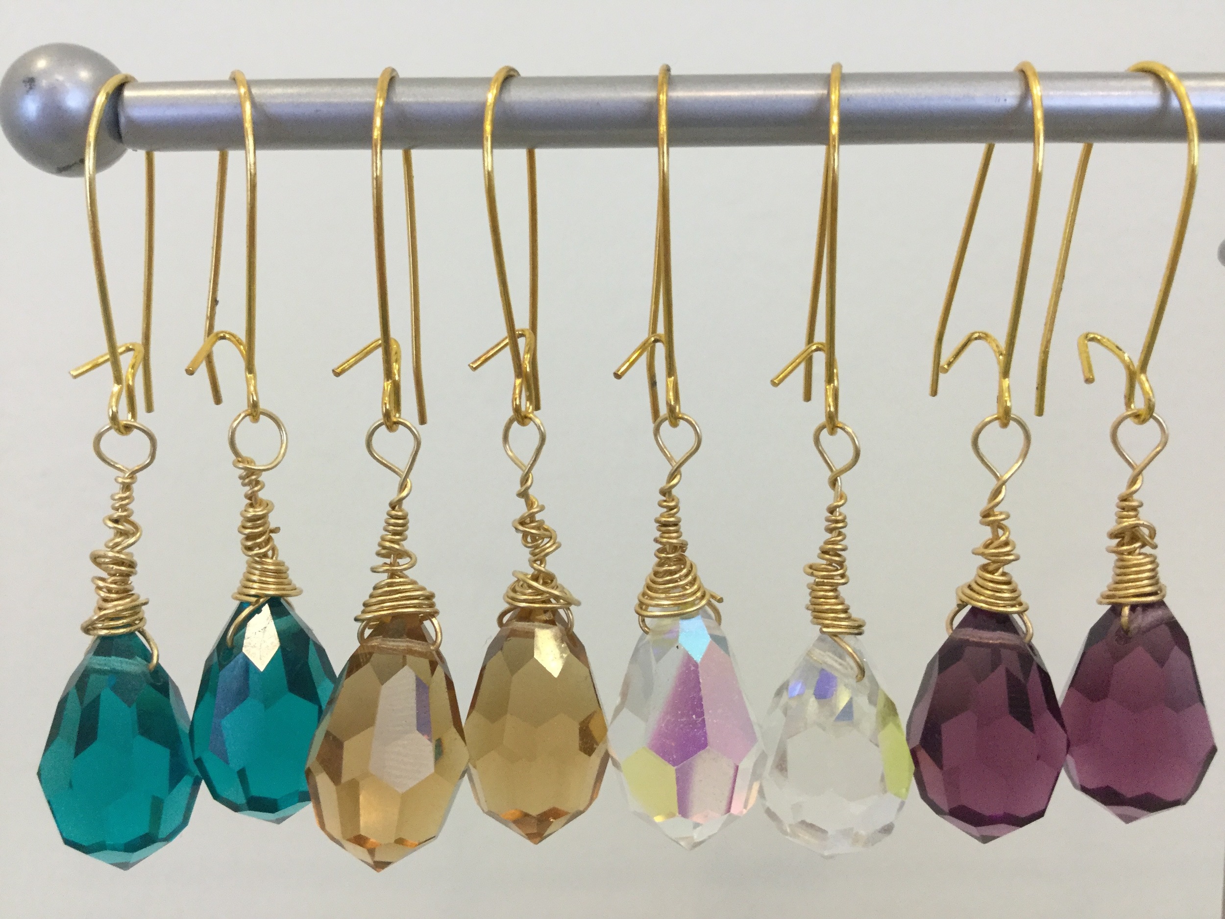 How to Make Wire Wrapped Crystal Bead Earrings Free Pattern | Kristin ...