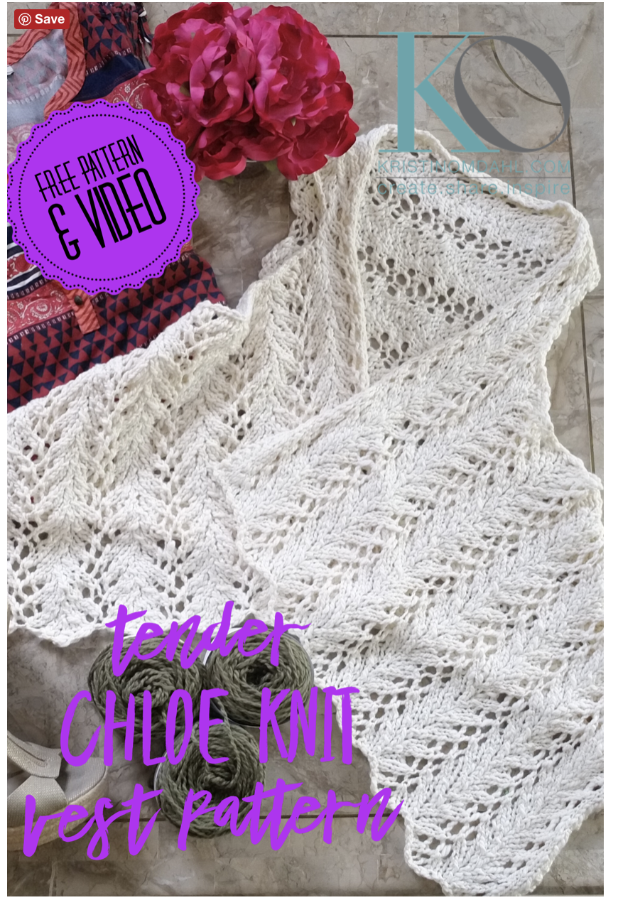 Tender Chloe Knit Lace Vest FREE Pattern | Kristin Omdahl
