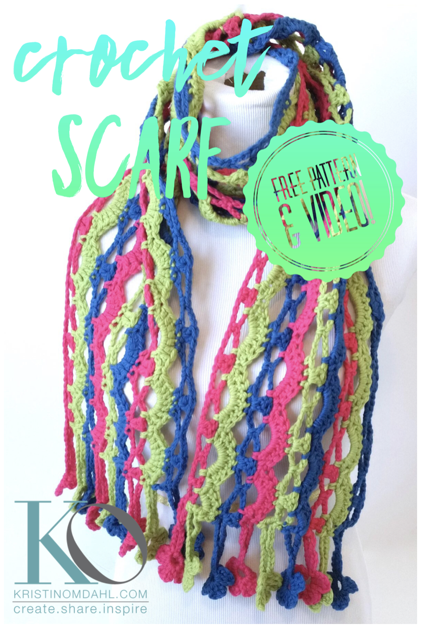 Brave Flower Fringe Crochet Scarf Free Pattern | Kristin Omdahl