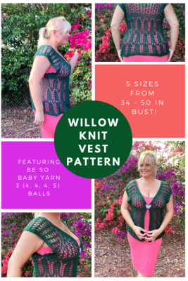 Willow Knit Lace Vest Knitting Pattern | Custom Knit Patterns for Sale