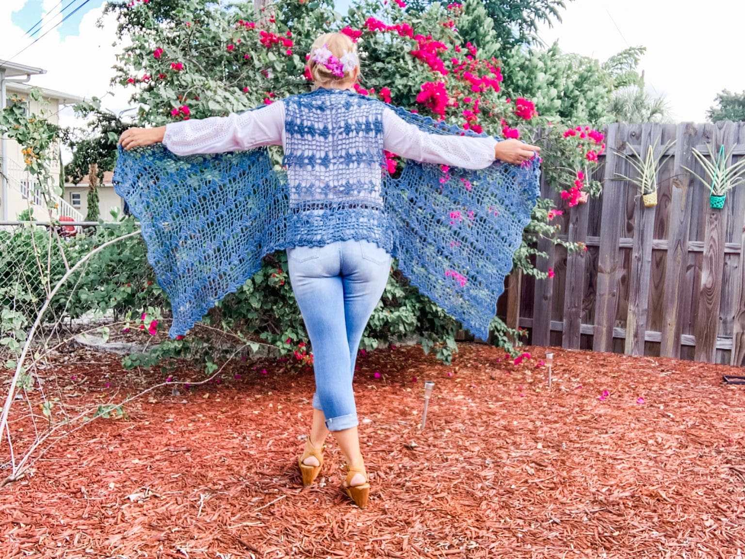 Luxe Fantasy Cardi Wrap Vest with Sleeves Crochet Pattern | Kristin Omdahl