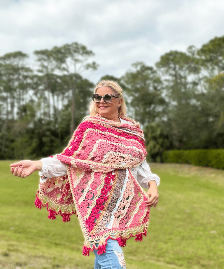 Isobella Modular Wrap Crochet Shawl Pattern | Kristin Omdahl