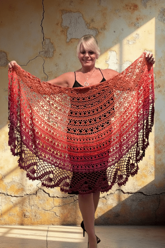 Ember Rise Crochet Shawl | Ad-free PDF Pattern | Kristin Omdahl